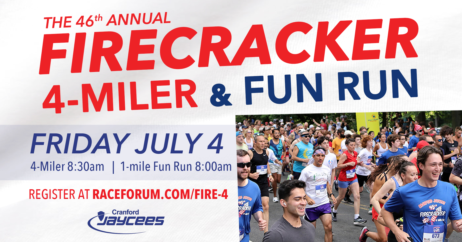Firecracker 4-Miler Road Race & Fun Run – Cranford July 4th Running ...